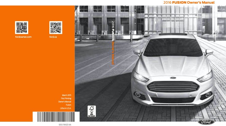 2016 Ford Fusion Owners Manual PDF - 521 Pages